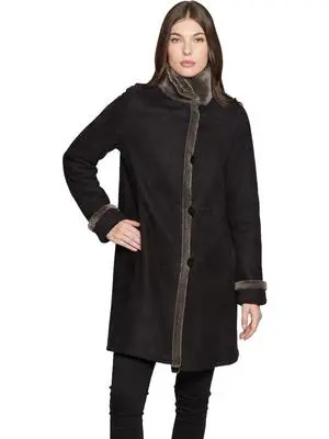 BLUE DUCK Spanish Merino Shearling Coat - Black Snow