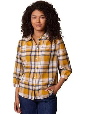 CELTIC & CO. Checked Peter Pan Collar Blouse - Yellow Large Check