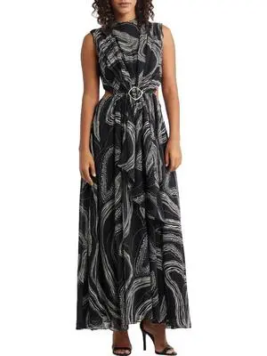 Parker The Evette Cutout Sleeveless Maxi Dress - Rich Black
