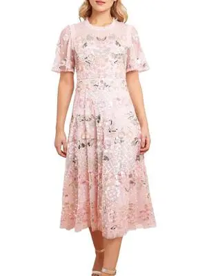 NEEDLE & THREAD Rosalie Ballerina Dress By - Dusk Pink