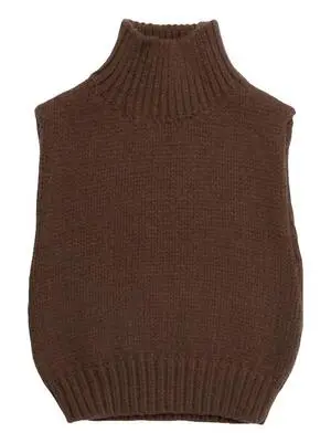 Deluc George Sleeveless Mock Neck Sweater - Chocolate