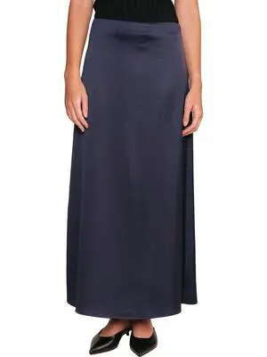 Deluc Marcus Satin Maxi Skirt - Navy