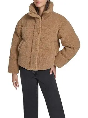 LEVI'S Faux Shearling Puffer Jacket Chestnut