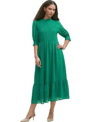 FINERY LONDON Amelia Chiffon Midi Dress - Green