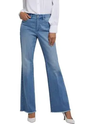NYDJ Ava Frayed High Waist Flare Jeans - Vendome Water