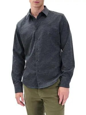 Rag & Bone Tomlin Merino Wool Button-up Shirt - Charcoal