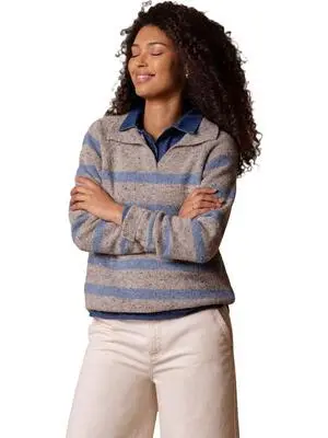 CELTIC & CO. Donegal Striped Polo Sweater