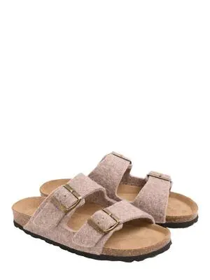 CELTIC & CO. Felt Double Buckle Slide Sandal - Taupe