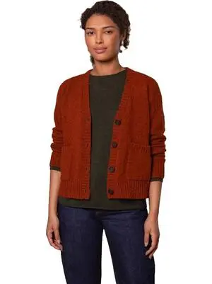 CELTIC & CO. Donegal Boxy V-neck Cardigan - Rust