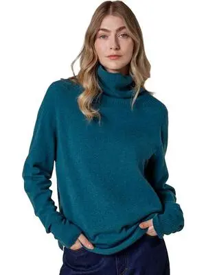 CELTIC & CO. Geelong Slouch Turtleneck Sweater - Teal