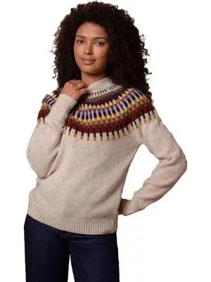 CELTIC & CO. Stitch Yoke High Neck Sweater - Oatmeal