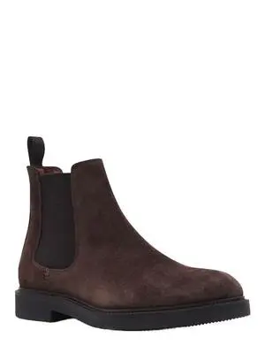 Aquatalia Prospero Water Resistant Chelsea Boot - Dark Brown Suede