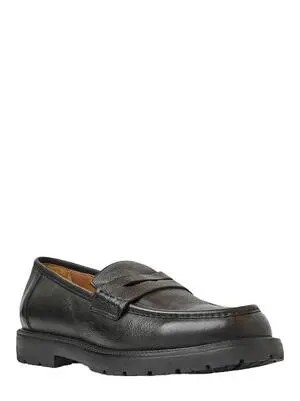 Aquatalia Blake Penny Loafer - Black Tumbled