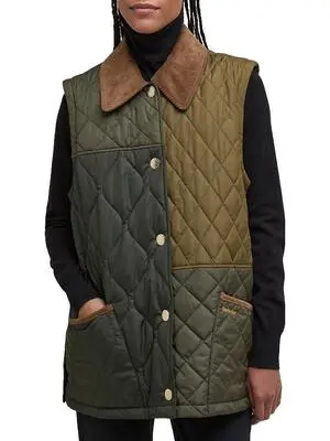 Barbour Lorrie Convertible Quilted Jacket - Fern Leaf/sage/light Sage