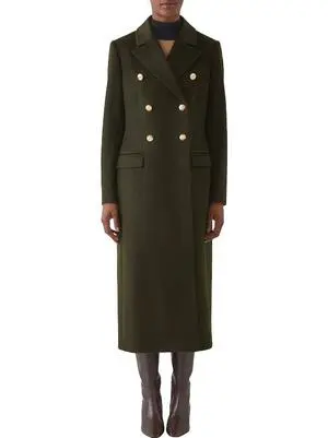 LK BENNETT Natalia Fitted Double-Breasted Wool Coat