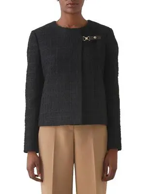 LK BENNETT Arden Tweed Jacket - Black