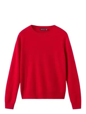 Mango Selection Crewneck Cashmere Sweater Red