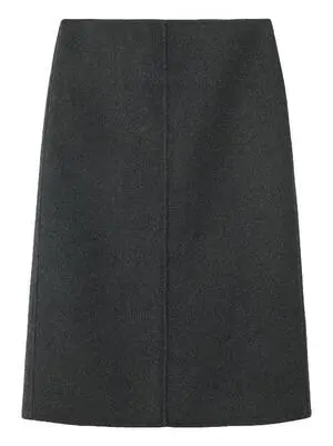 MANGO Wool Blend Midi Skirt