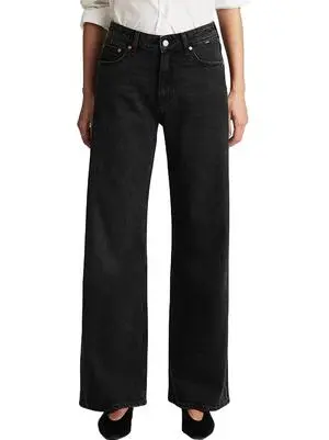MAVI Florida Mid-rise Wide-leg Jeans - Dark Smoke Classic Blue