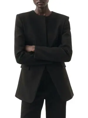 Mango Fitted Suit Jacket - Black