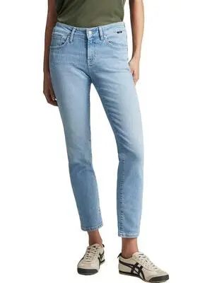 MAVI Emma Mid-rise Slim Boyfriend Jeans - Light Brushed Flex Blue