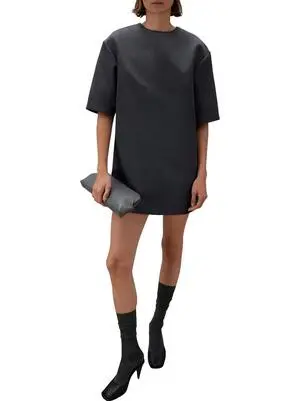 Mango Selection Satin Minidress - Charcoal