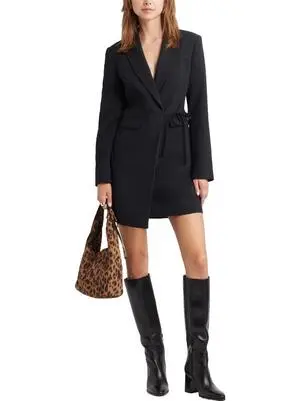 OPEN EDIT The Icon Suiting Wrap Blazer Dress Black