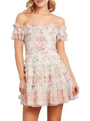 NEEDLE & THREAD Madame Rose Elodie Mini Dress - Moonshine