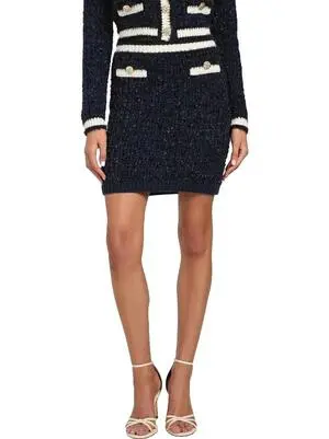 Guess Aomori Tape Yarn Pencil Sweater Skirt - Navy