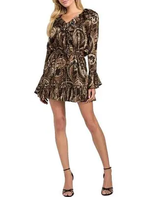 Guess Paisley Mini Dress - Beige Multi