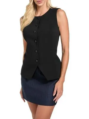 Guess Isabeau Button-up Vest - Jblack-black