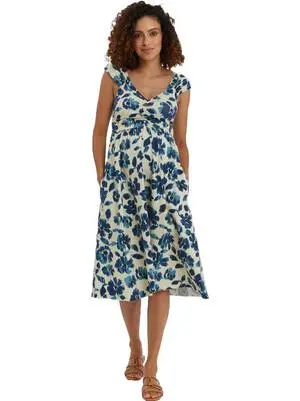 NOM MATERNITY Cheri Maternity & Nursing Dress - Ikat Floral