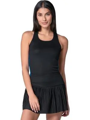 Lucky In Love Racer Rib Tank - Black