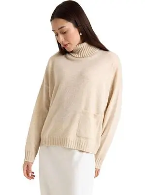 BRODIE CASHMERE Pippin Roll Neck Cashmere Sweater - Cygnet