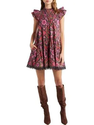 Love The Label Floral Print Drop Waist Mini Dress - Tabitha Floral Print