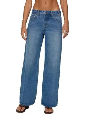 EDIKTED Wide Leg Jeans - Blue