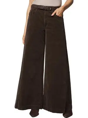 Splendid Monroe Wide Leg Corduroy Pants - Soft Chocolate Brown