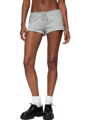 EDIKTED French Terry Drawstring Shorts - Gray-melange