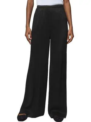 Splendid Serena Satin Pull-on Pants - Black