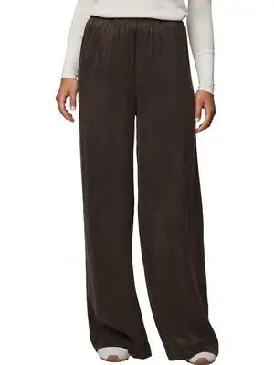 Splendid Serena Satin Pull-on Pants - Soft Chocolate Brown