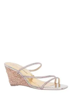 LAUREN LORRAINE Lanie Rhinestone Wedge Sandal - Gold