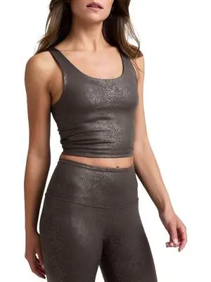 Beyond Yoga Powershine Cropped Tank - Espresso Viper