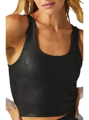 Beyond Yoga Powershine Cropped Tank - Viper Black