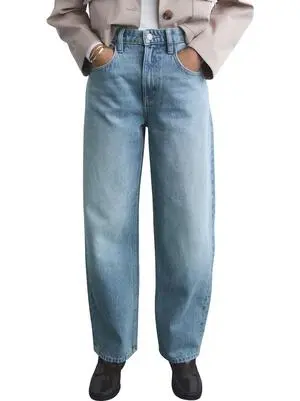 Mango High-waist Balloon Jeans - Medium Blue