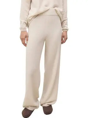 Mango Cashmere Straight Leg Jogger Pants - Off White