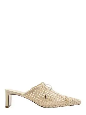 DANIELLA SHEVEL Lina Raffia Low Heel Sandal - Wild Straw