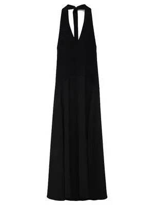 Mango Halter Maxi Dress - Black