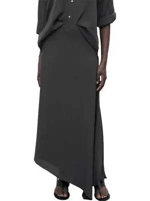 Mango Asymmetric Maxi Skirt - Medium Grey