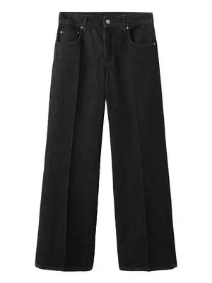 Mango Selection Mid-Rise Straight Leg Jeans Black