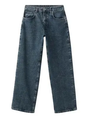 Mango Selection Mid-Rise Straight Leg Jeans Deep Dark Blue